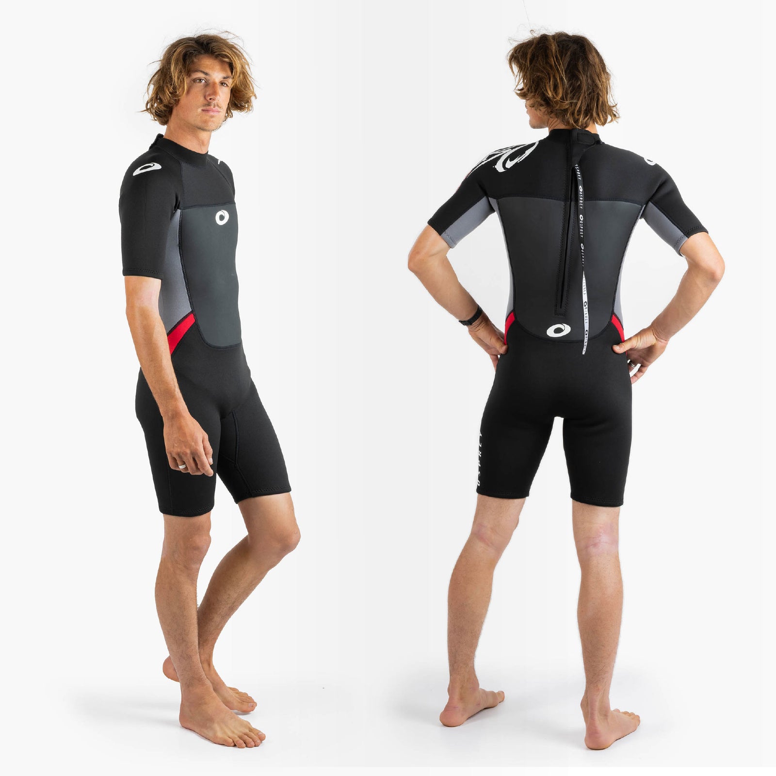 Mens 3mm Shorty Wetsuit - Red | Summer Surf | Osprey