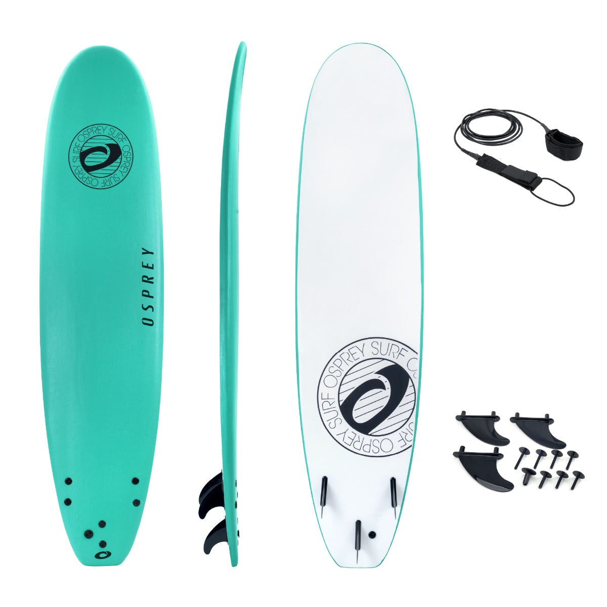 8ft 2in Foamie - Mint Green | Beginner Surfboards | Osprey