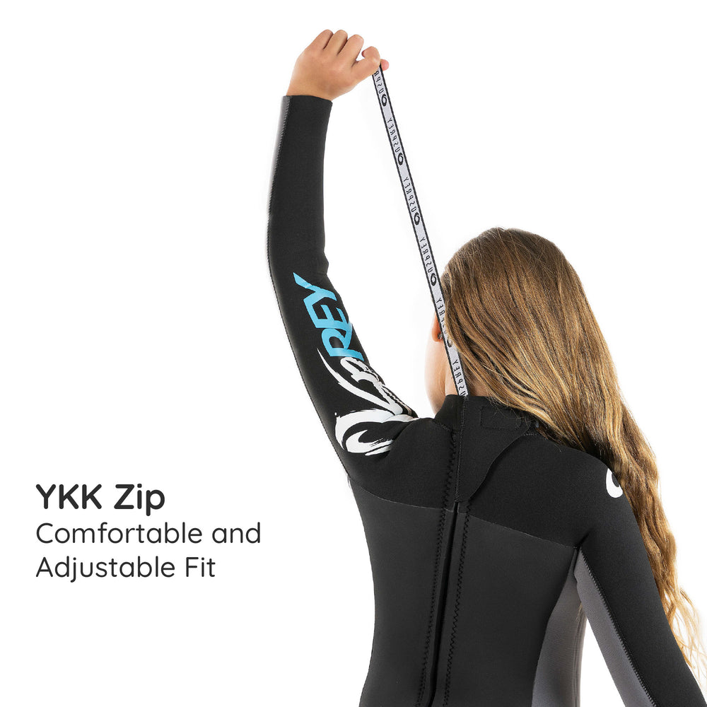 Girls 5mm Full Wetsuit - Blue | Winter Surf | Osprey