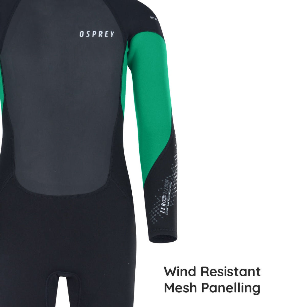 Boys 3mm Zero Full Wetsuit - Green | Summer Surf | Osprey