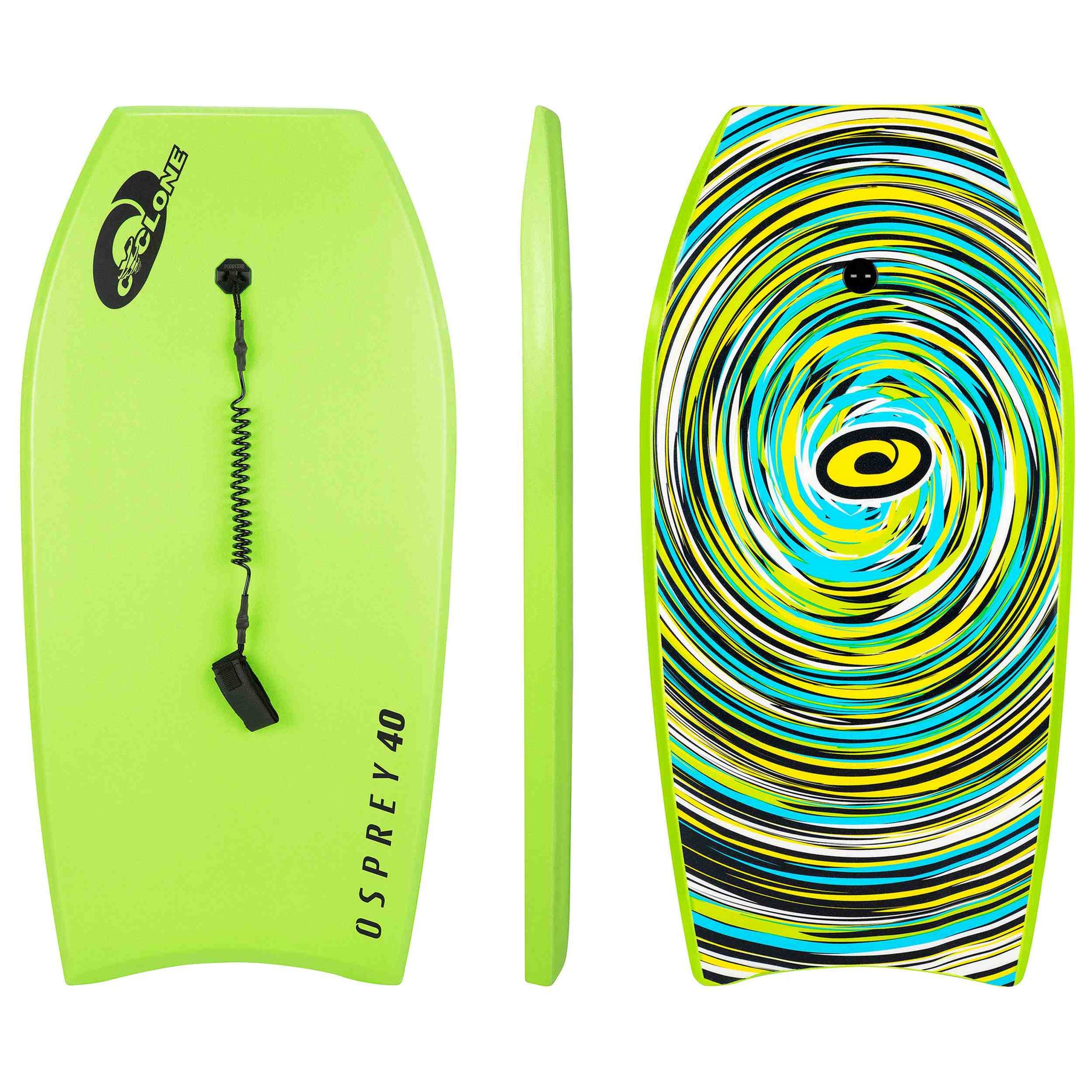 40” Bodyboard – Cyclone Green | Teens & Adults Watersports | Osprey
