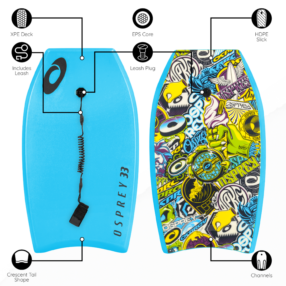 33” Kids Bodyboard – Blue | Watersports | Osprey