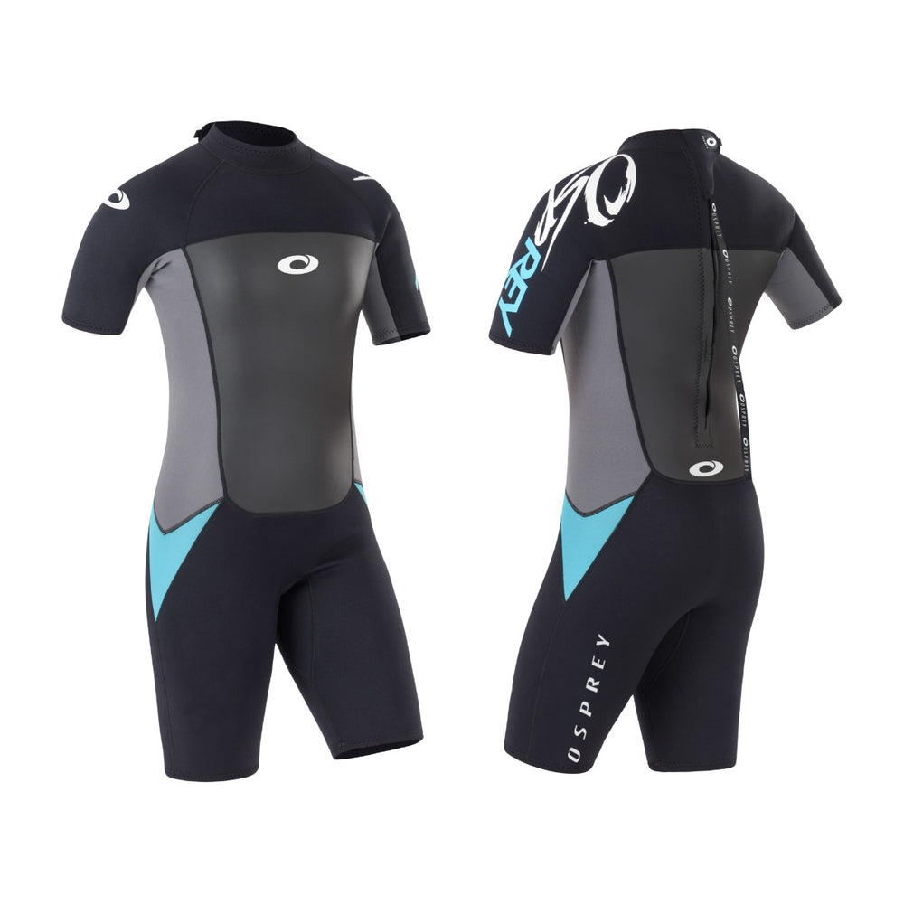 Womens 3mm Shorty Wetsuit - Blue | Summer Surf | Osprey