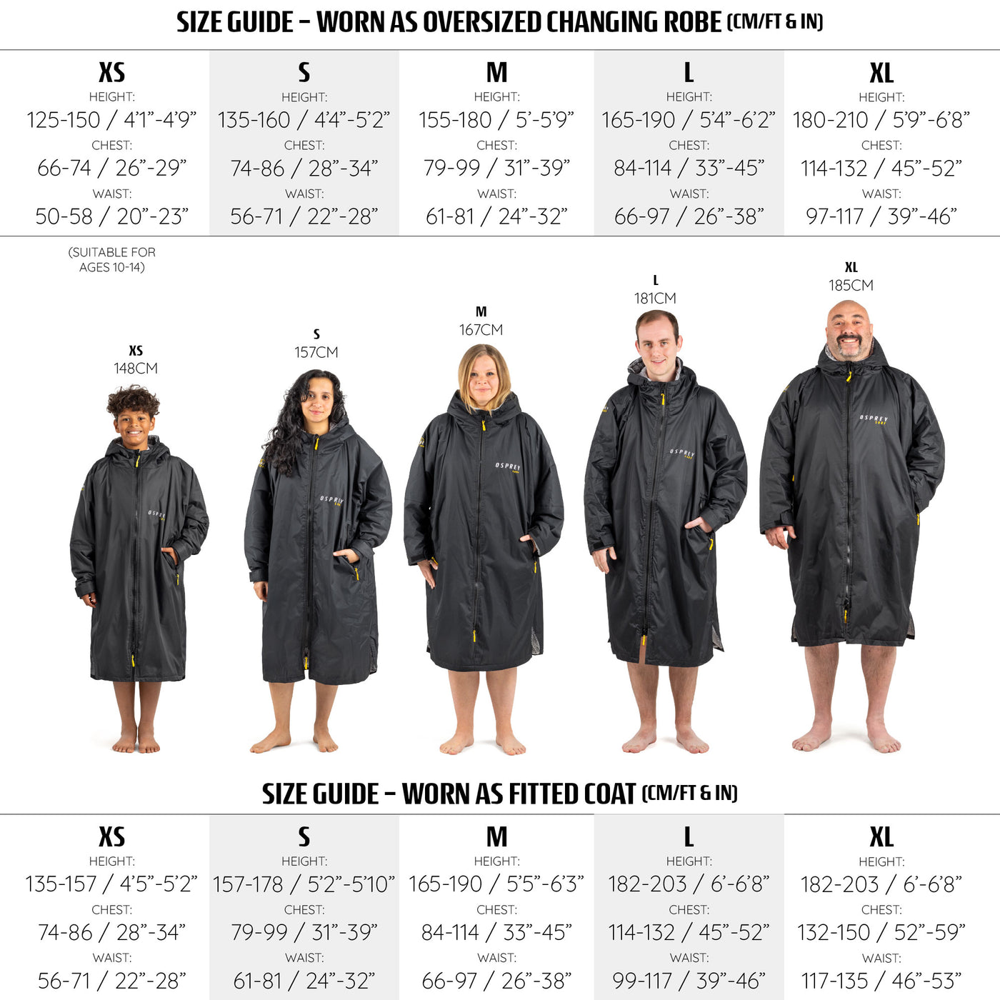 Adult Changing Robe - Black | Surf Accessories | Osprey
