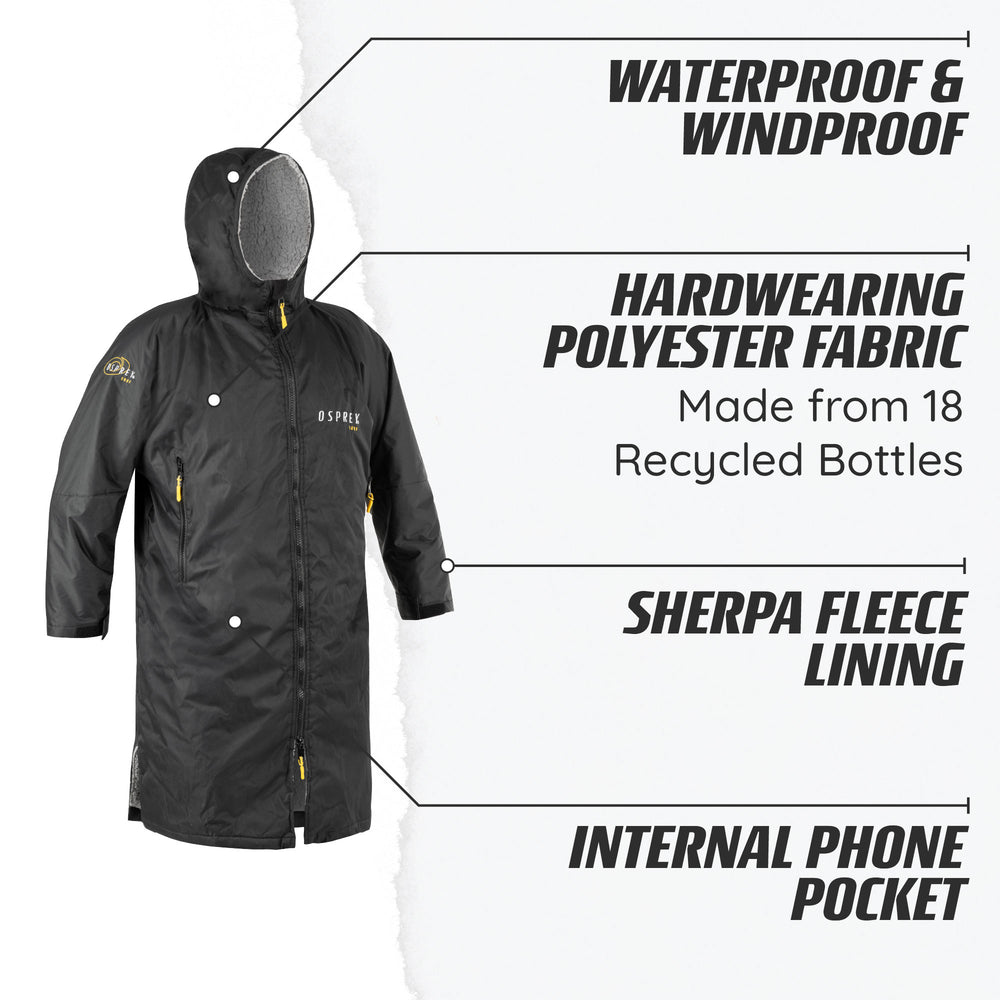 Adult Changing Robe - Black | Surf Accessories | Osprey