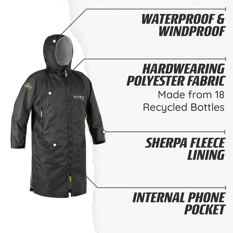 Adult Changing Robe - Black | Surf Accessories | Osprey