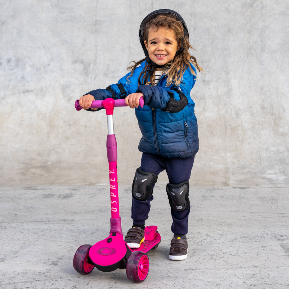Kids Folding Tri-Scooter - Pink | Scooters | Osprey