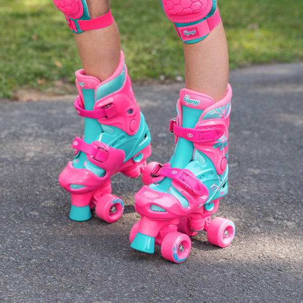 Kids Adjustable Quad Skates - Pink | Roller Skates | Osprey