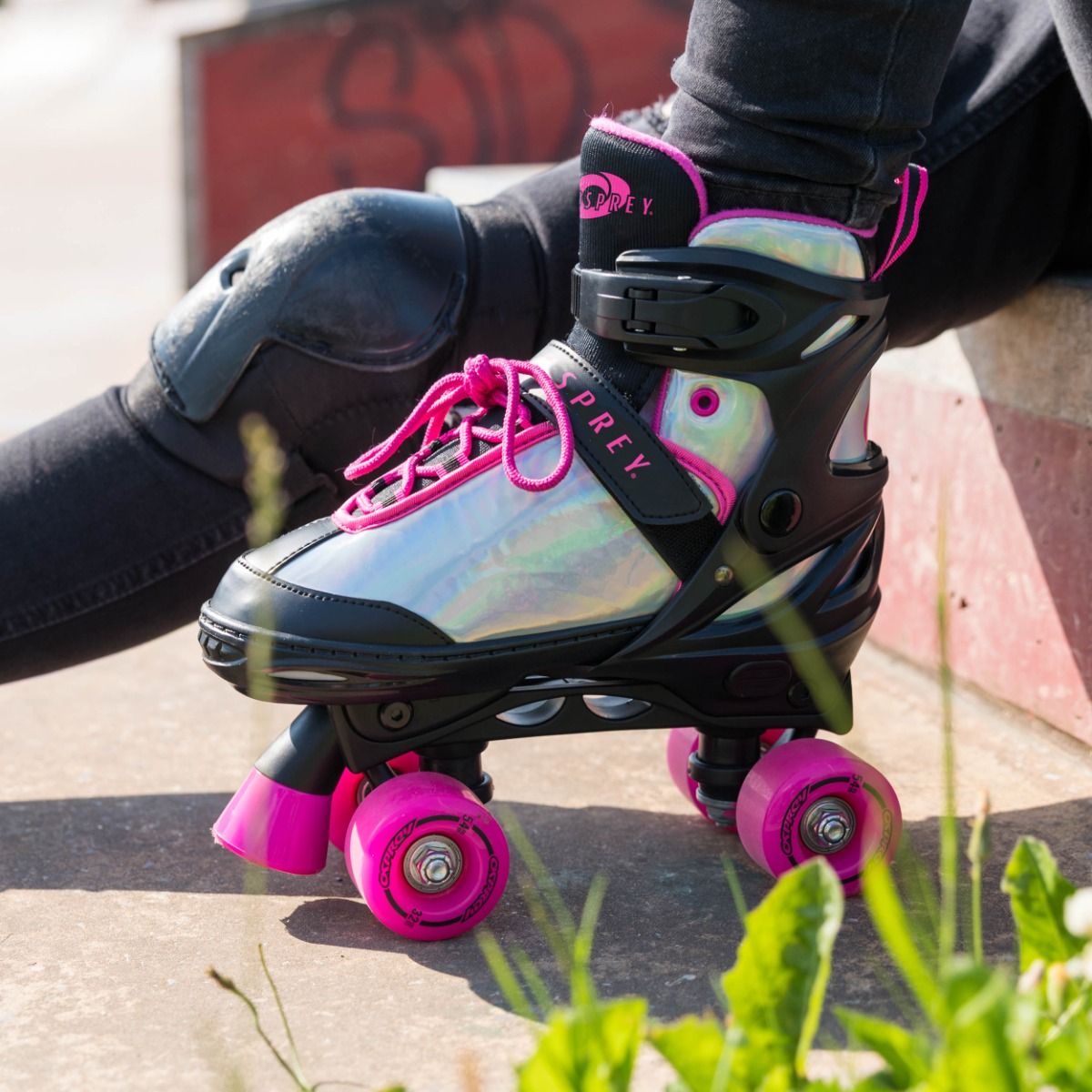 Semi-Soft Adjustable Kids Skates - Pink | Quad Skates | Osprey