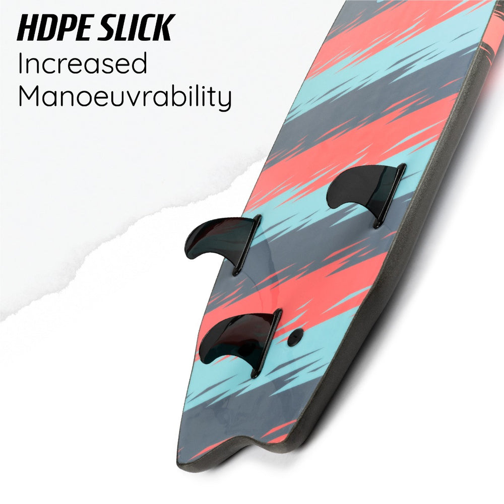 6ft Foamie - Black Jagged Stripe | Beginner Surfboards | Osprey