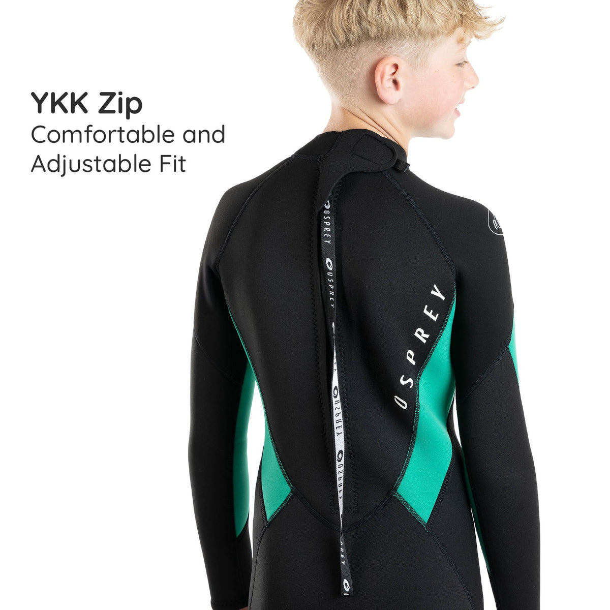 Boys 3mm Zero Full Wetsuit - Green | Summer Surf | Osprey