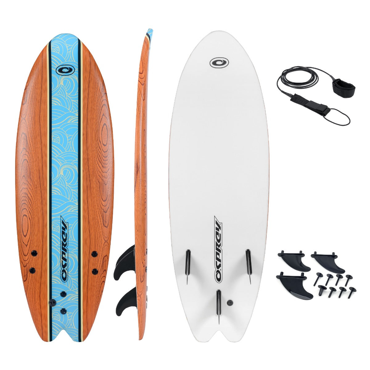 5ft 8in Foamie - Wood Effect | Beginner Surfboards | Osprey