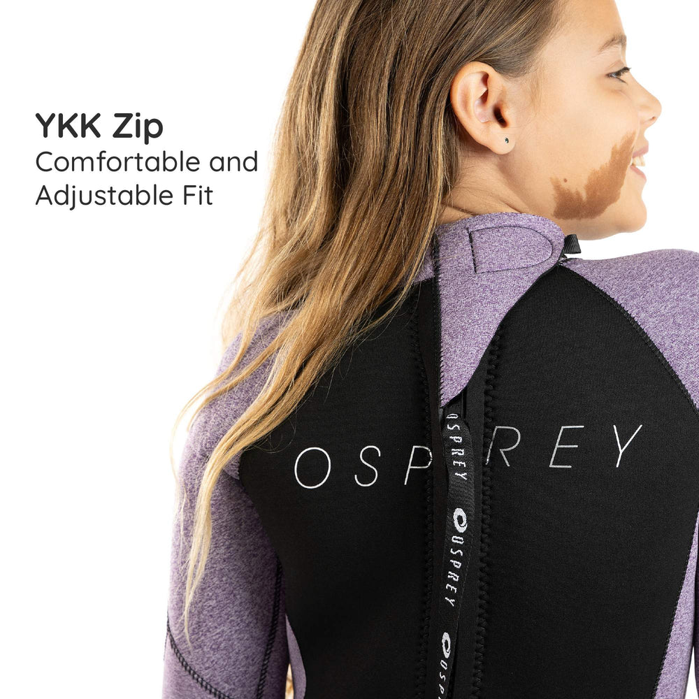 Girls 5mm Zero Full Wetsuit - Purple | Winter Surf | Osprey